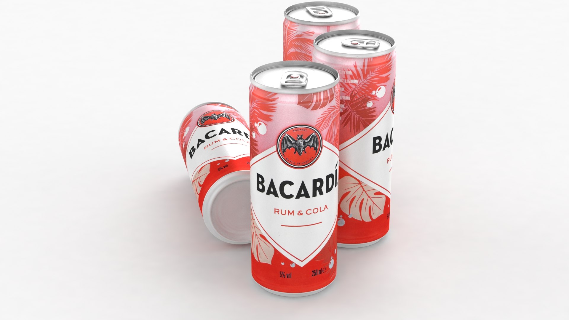 3D Alcohol Can Bacardi Rum Cola 250ml 2022 - TurboSquid 1951853