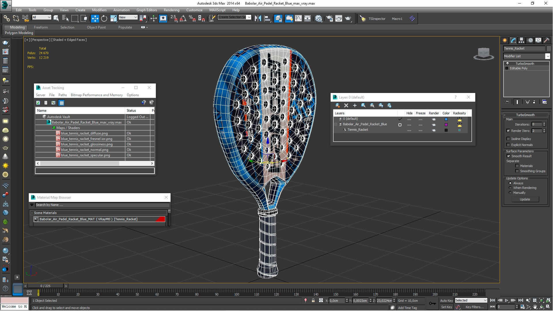 3D Babolat Air Padel Racket Blue - TurboSquid 2235551