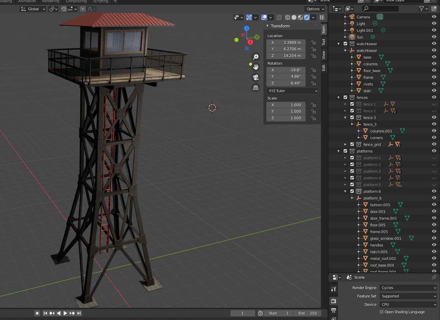 Watchtower Set 01 Model - TurboSquid 2162142