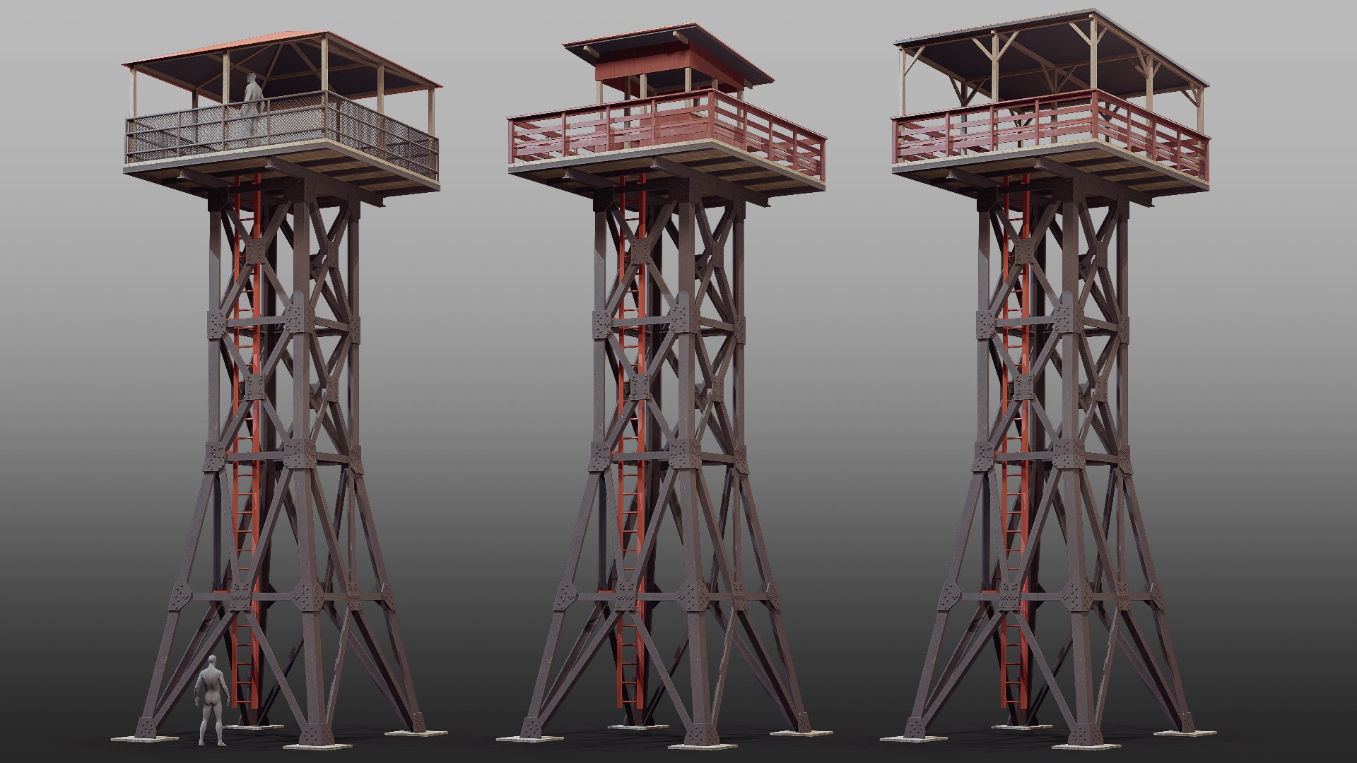 Watchtower Set 01 Model - TurboSquid 2162142