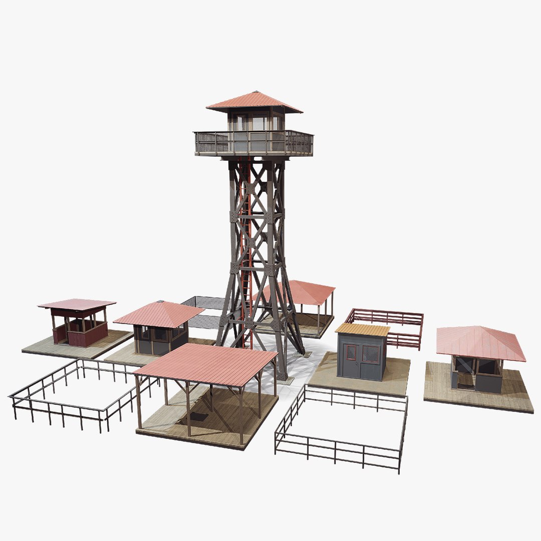Watchtower Set 01 Model - TurboSquid 2162142