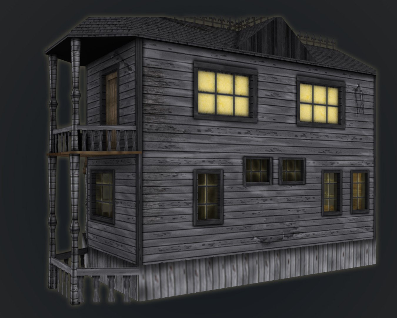 3d model house haunted halloween