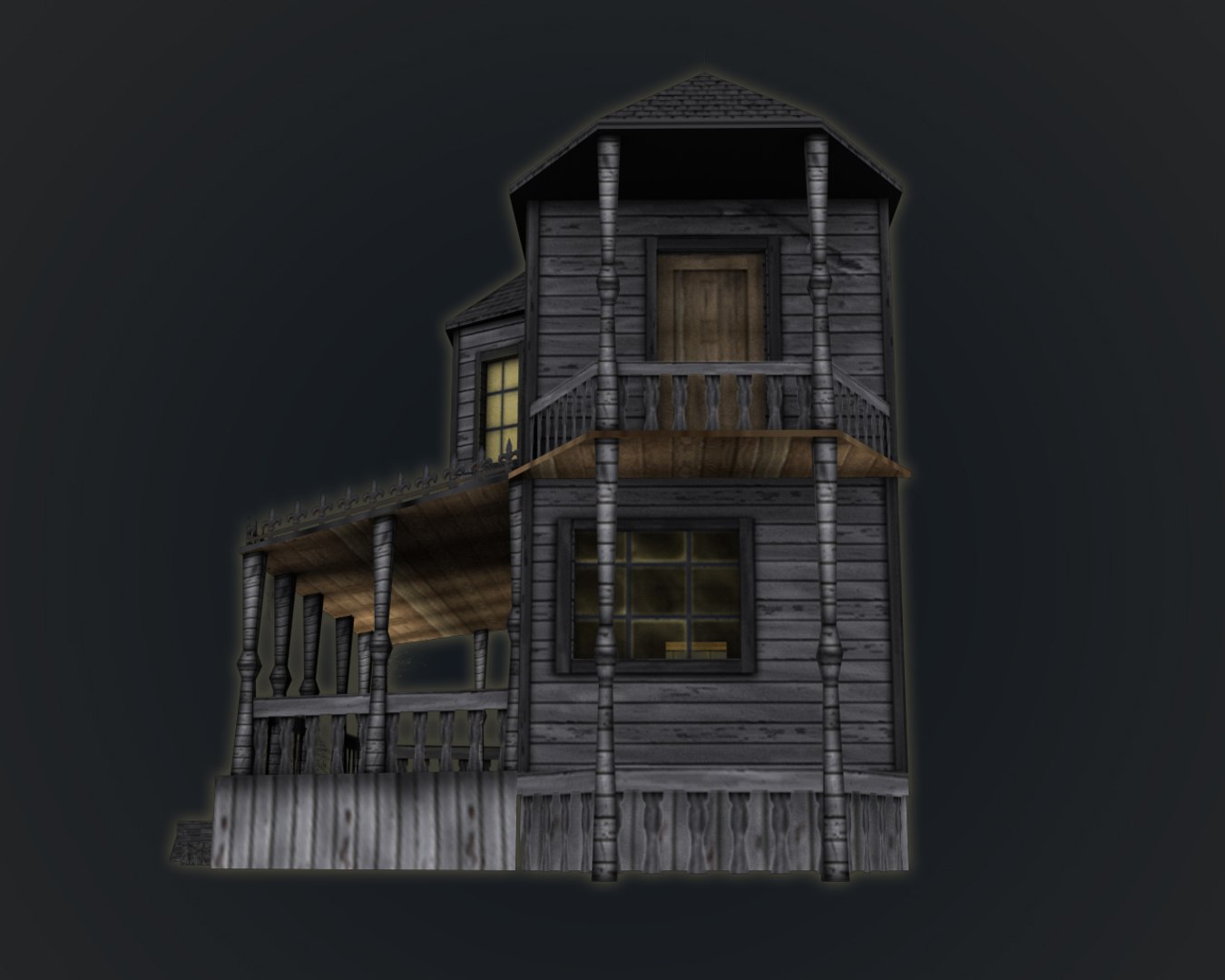 3d model house haunted halloween