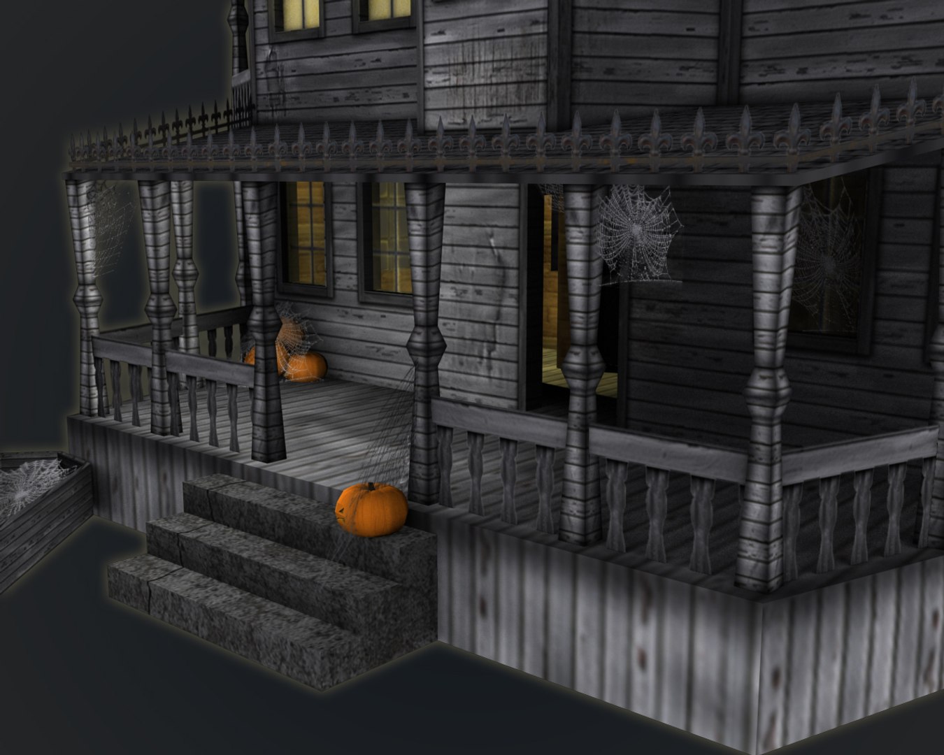 3d model house haunted halloween