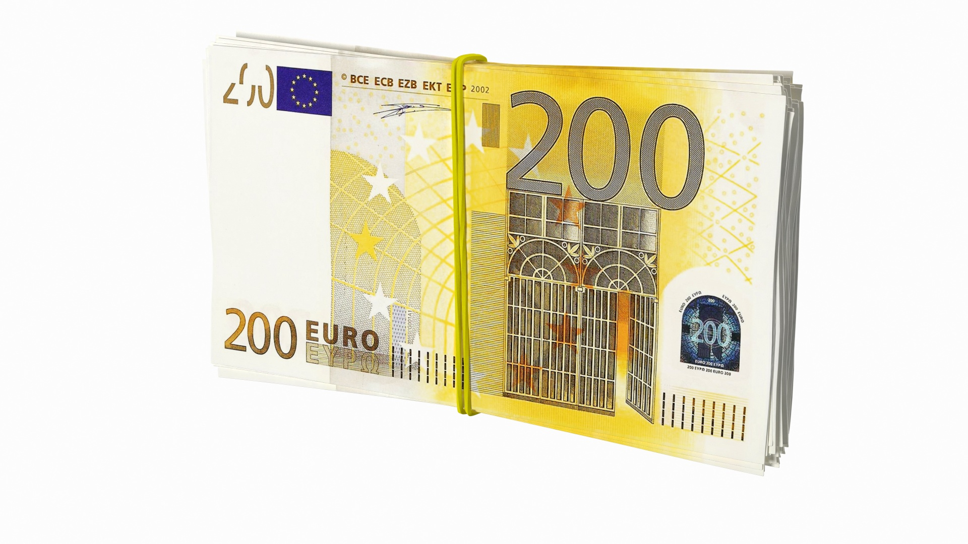 200 Euro Banknotes Bills Model - TurboSquid 1443302