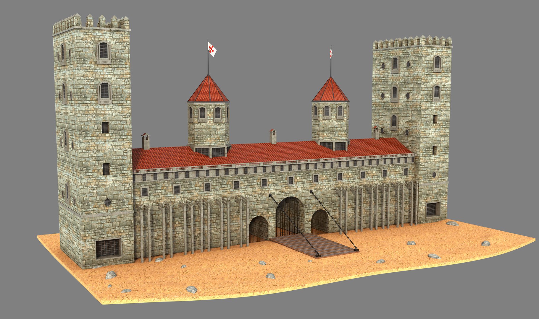 3D model fantasy tower gate - TurboSquid 1345686