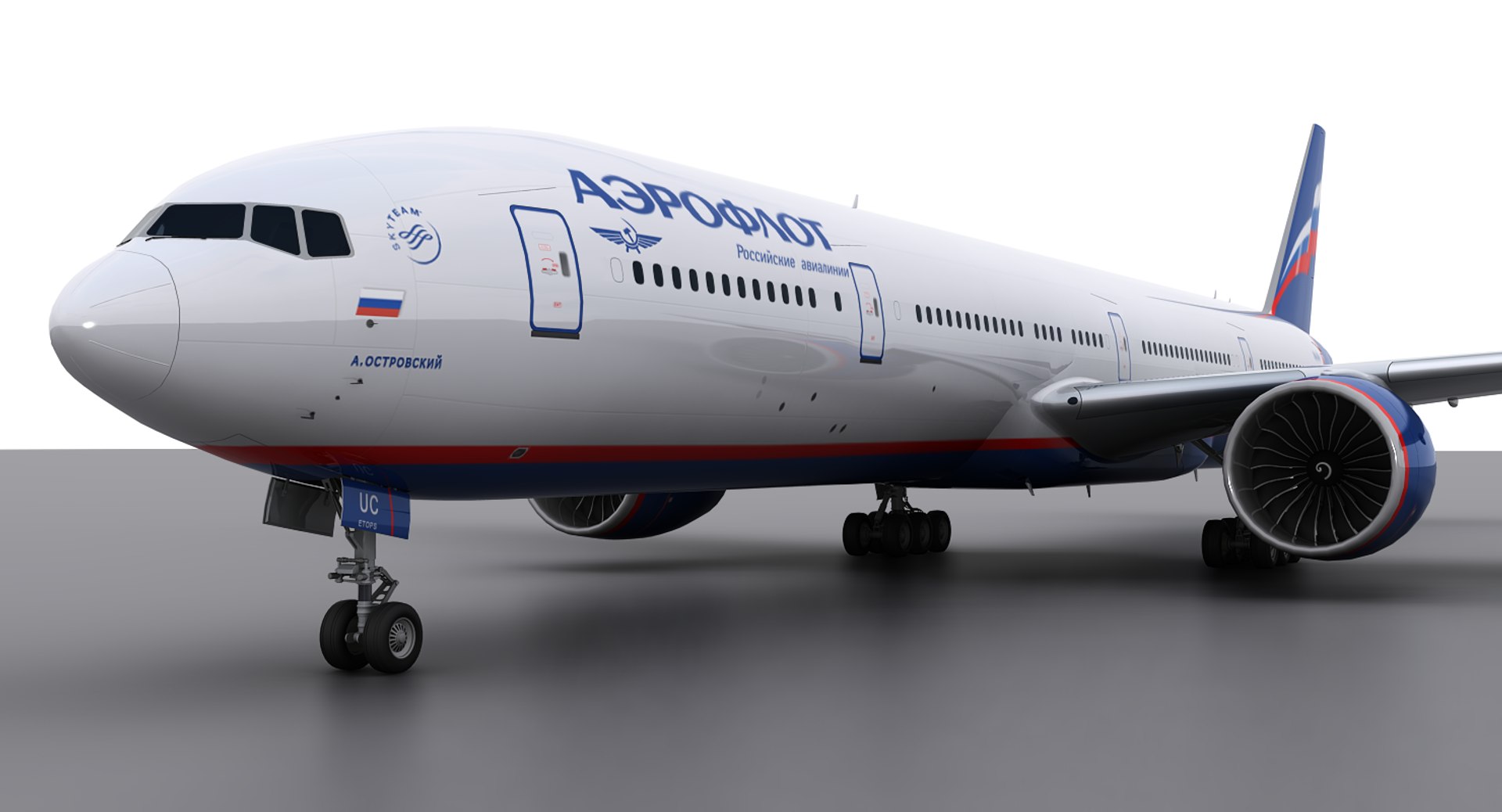 777-300 Aeroflot Model - TurboSquid 1252429