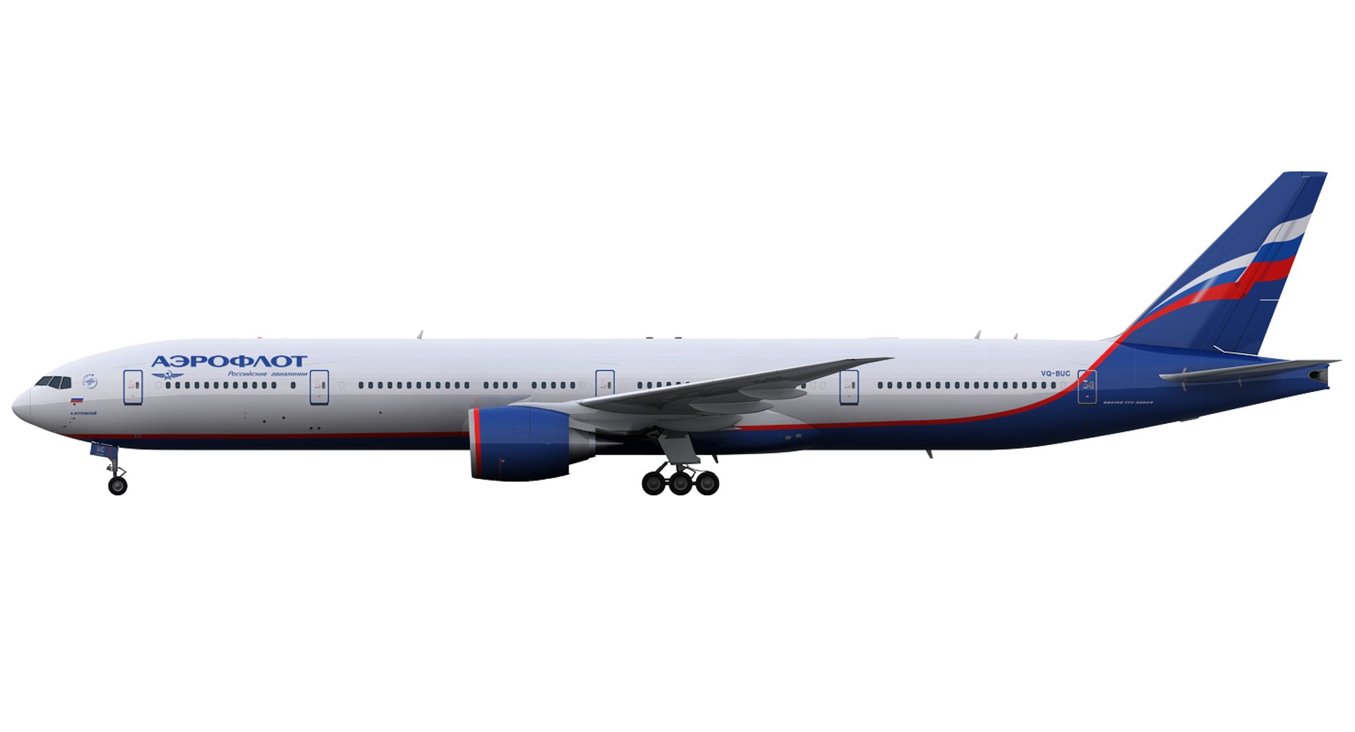 777-300 Aeroflot Model - TurboSquid 1252429