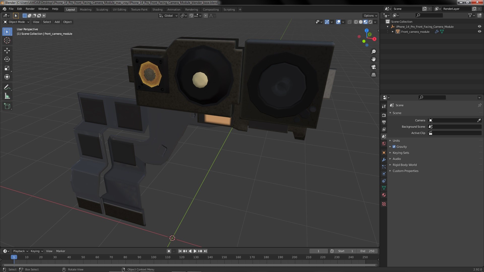 IPhone 14 Pro Front Facing Camera Module 3D model - TurboSquid 2090349