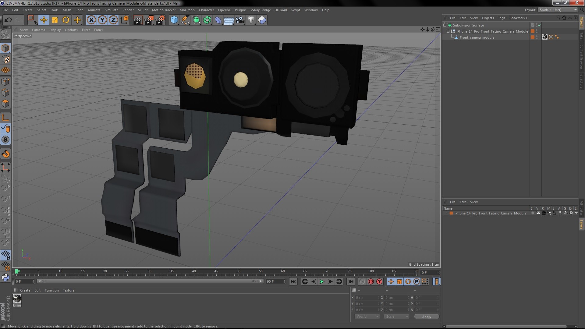 IPhone 14 Pro Front Facing Camera Module 3D model - TurboSquid 2090349
