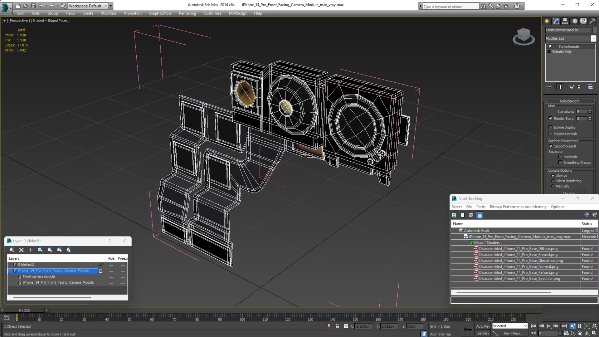 IPhone 14 Pro Front Facing Camera Module 3D model - TurboSquid 2090349