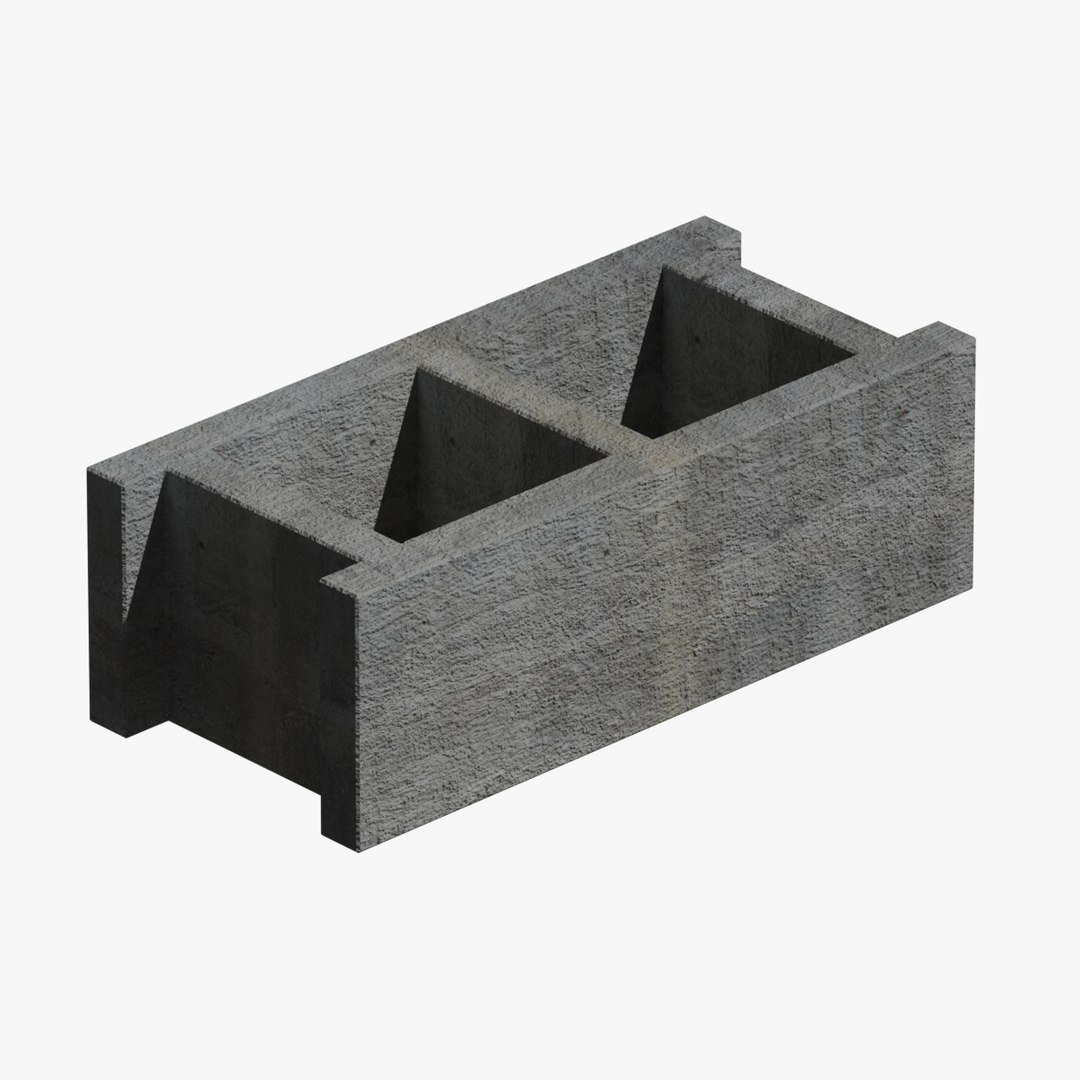 3D Low Poly Cinder Block - TurboSquid 2074621