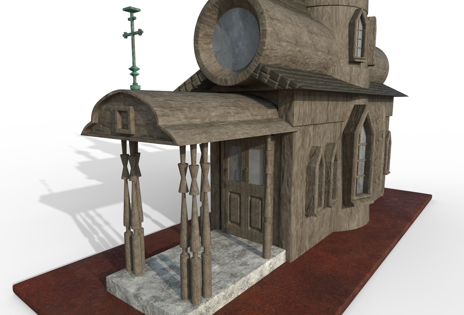 3d Model Abandoned Church
