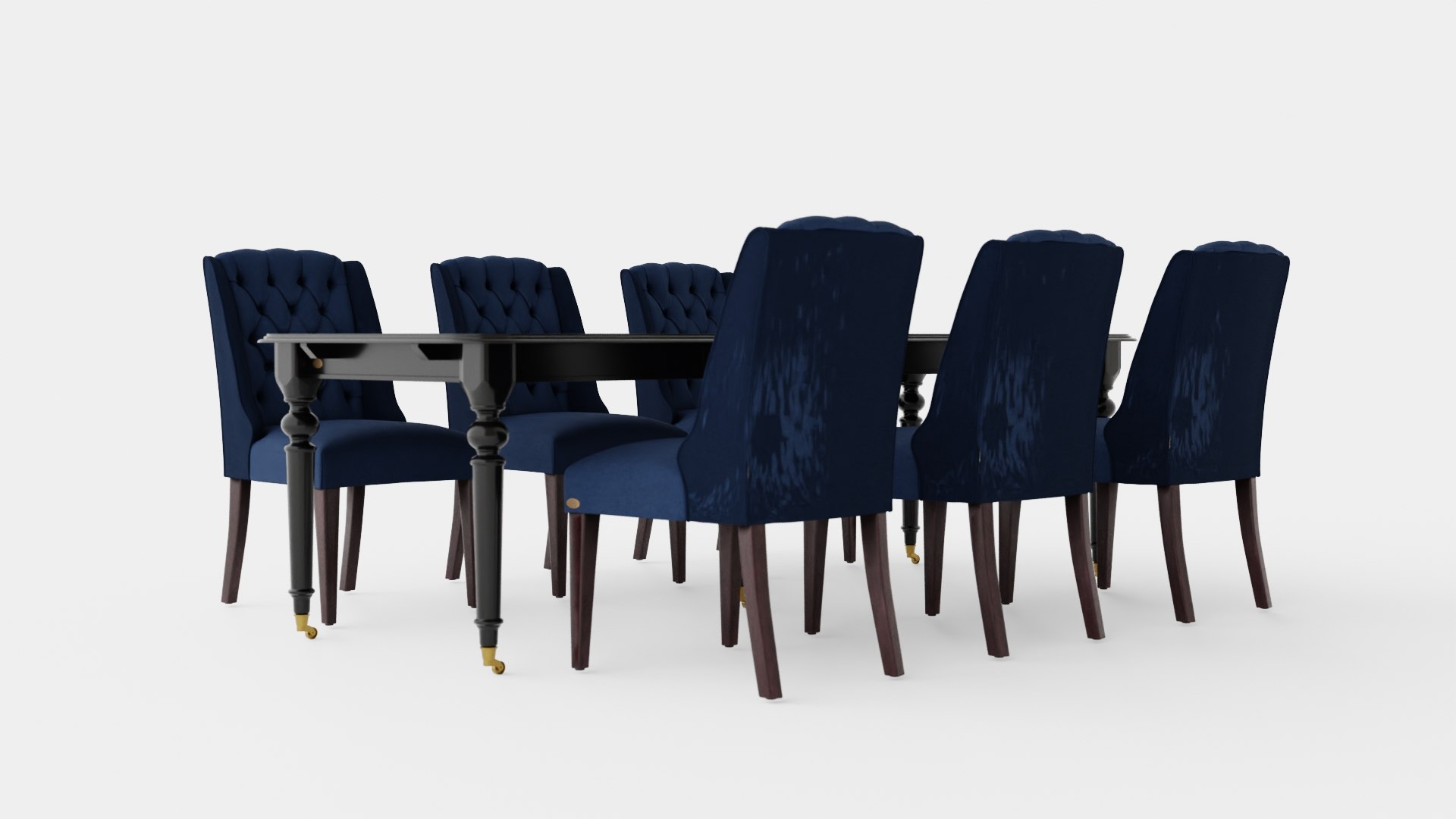 3D Modus Black With Venice Chair Indigo Dining Set Model - TurboSquid ...