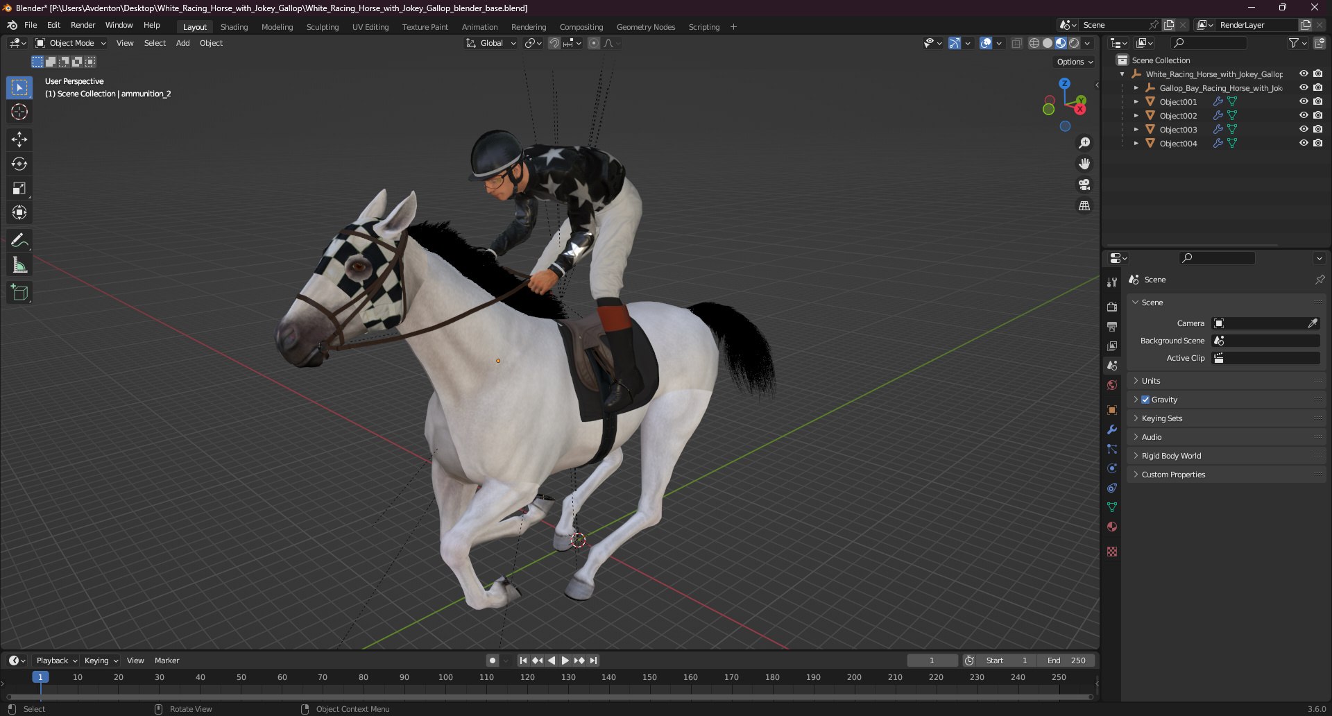 3D White Racing Horse With Jokey Gallop Model - TurboSquid 2366208