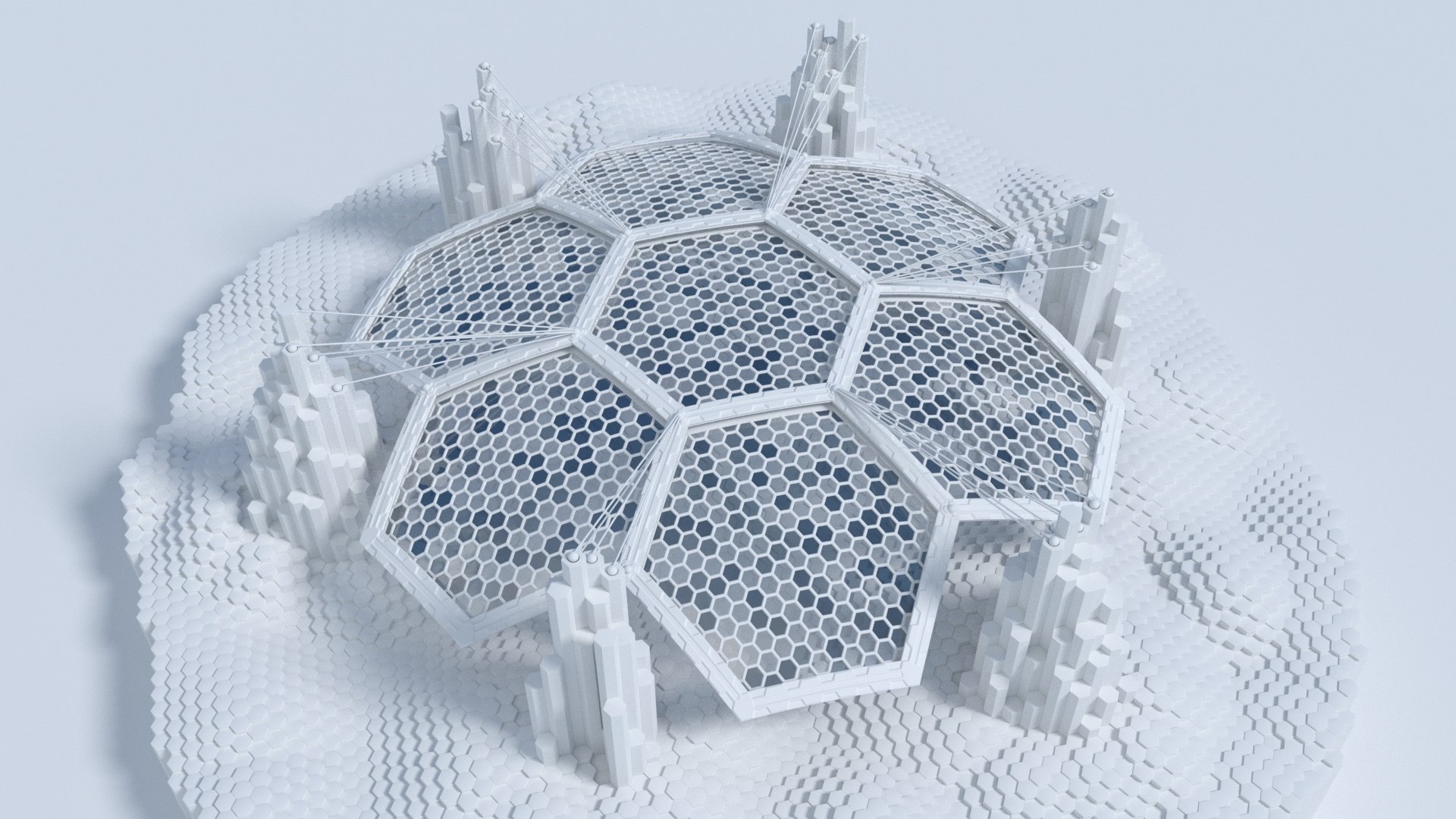 Sci Fi Landscape Hexagon 3D Model | 1145270 | TurboSquid
