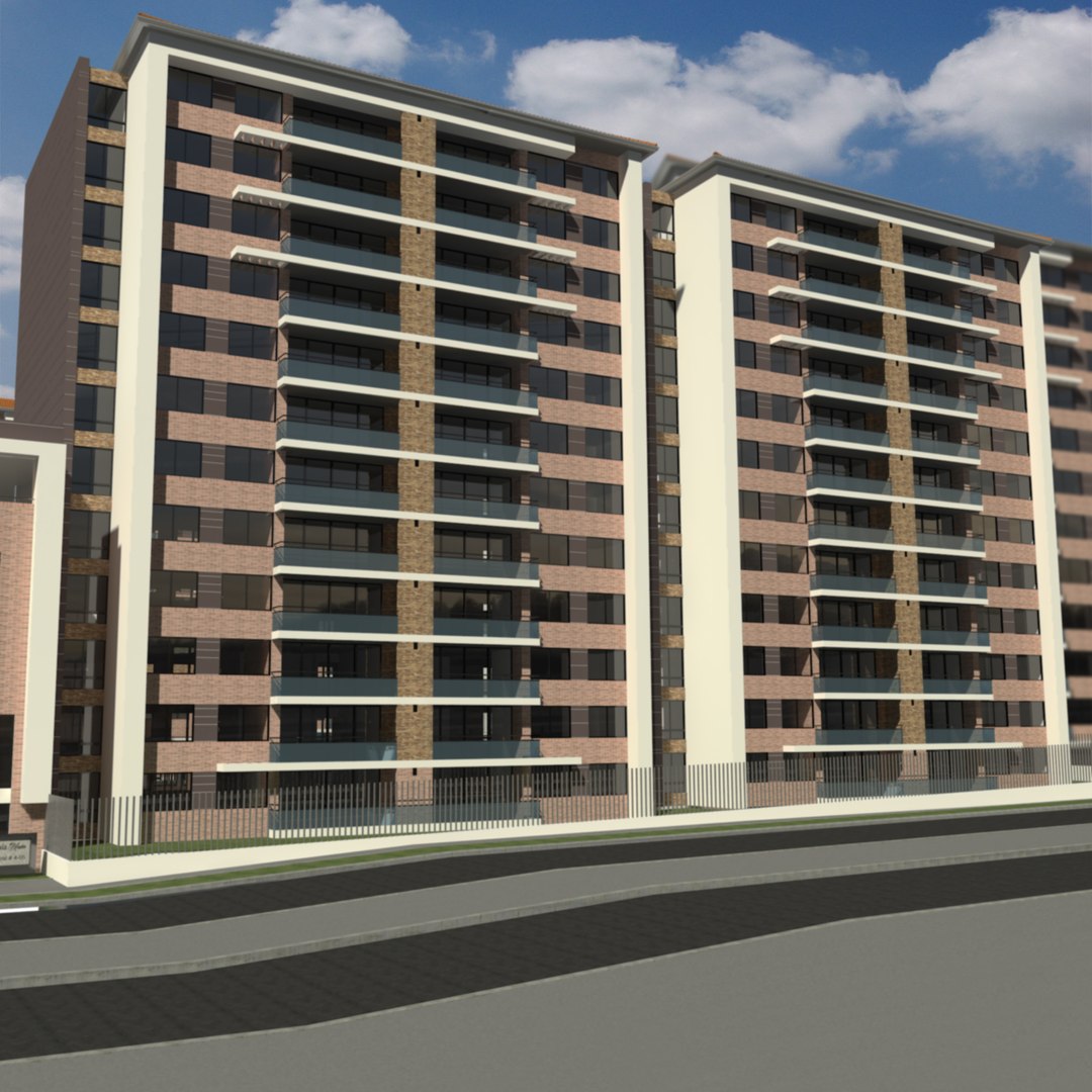 3ds Max Residential Building Complex