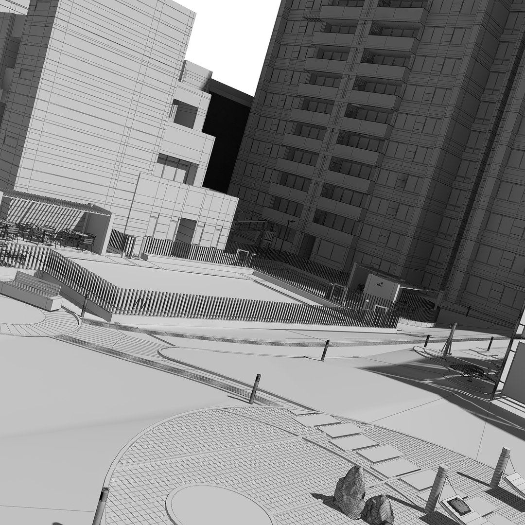3ds Max Residential Building Complex