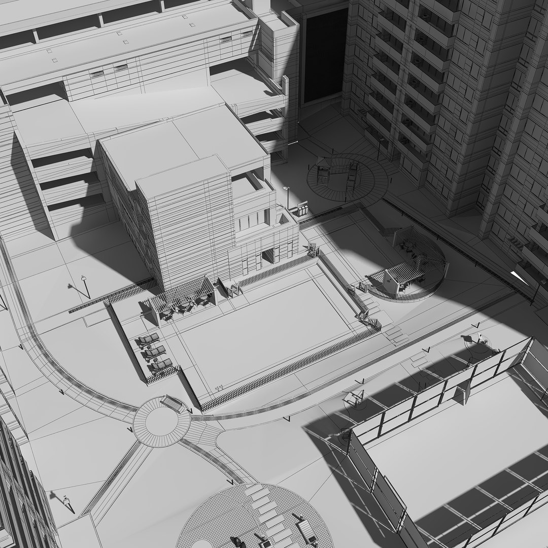 3ds Max Residential Building Complex