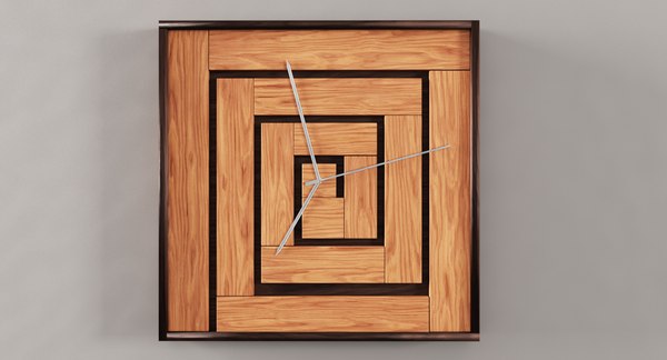 3D wall wood clock model - TurboSquid 1282522