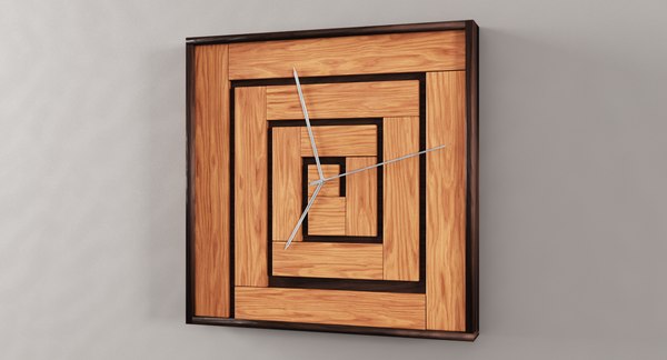 3D wall wood clock model - TurboSquid 1282522