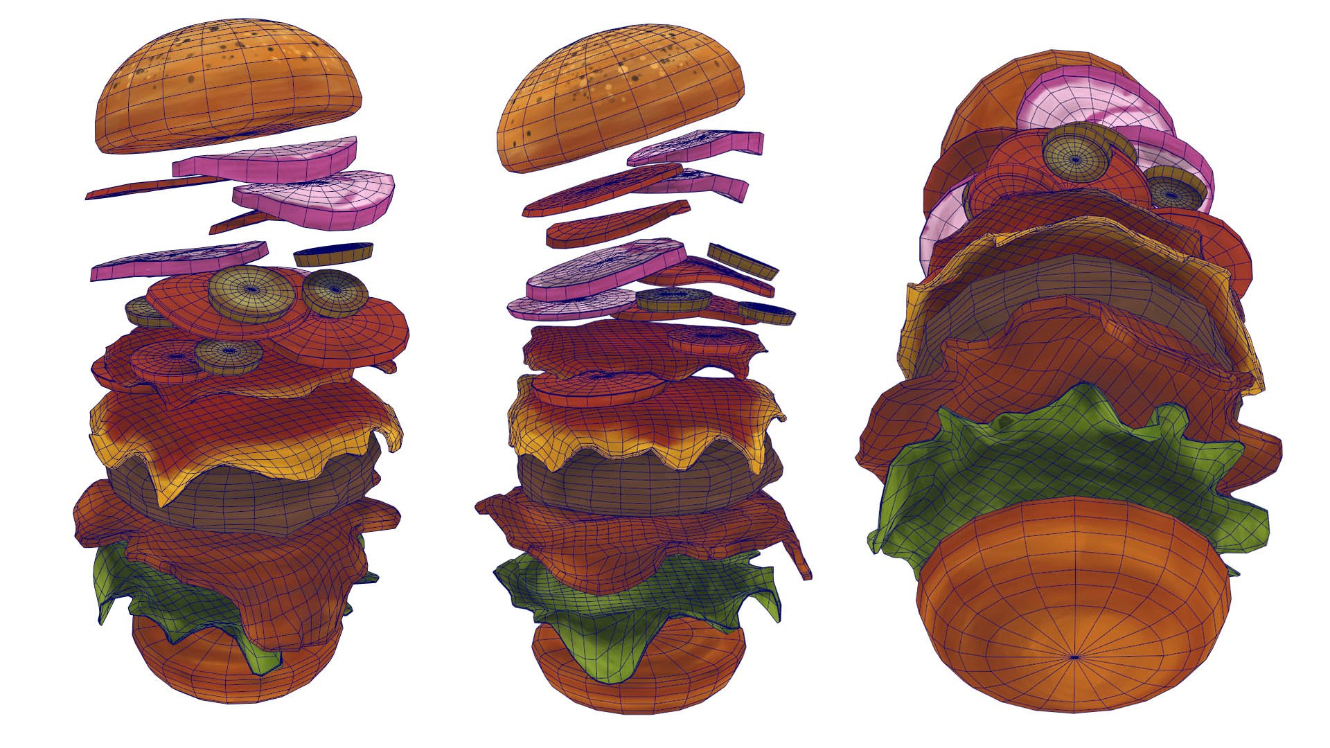 3D Cartoon Burger Stylized Model - TurboSquid 2072812
