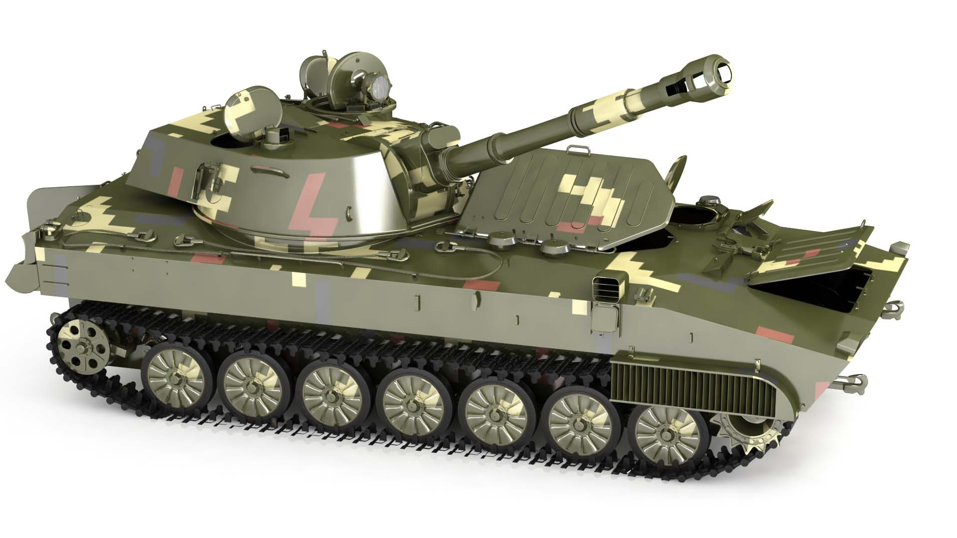 Howitzer 2C1 Animated 3D Model - TurboSquid 2164696