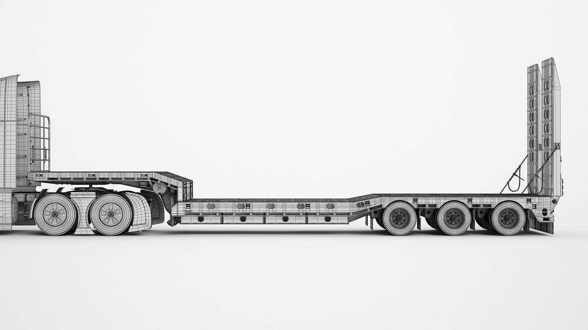 Semi Truck Generic Drake Trailer 05 model - TurboSquid 1835421