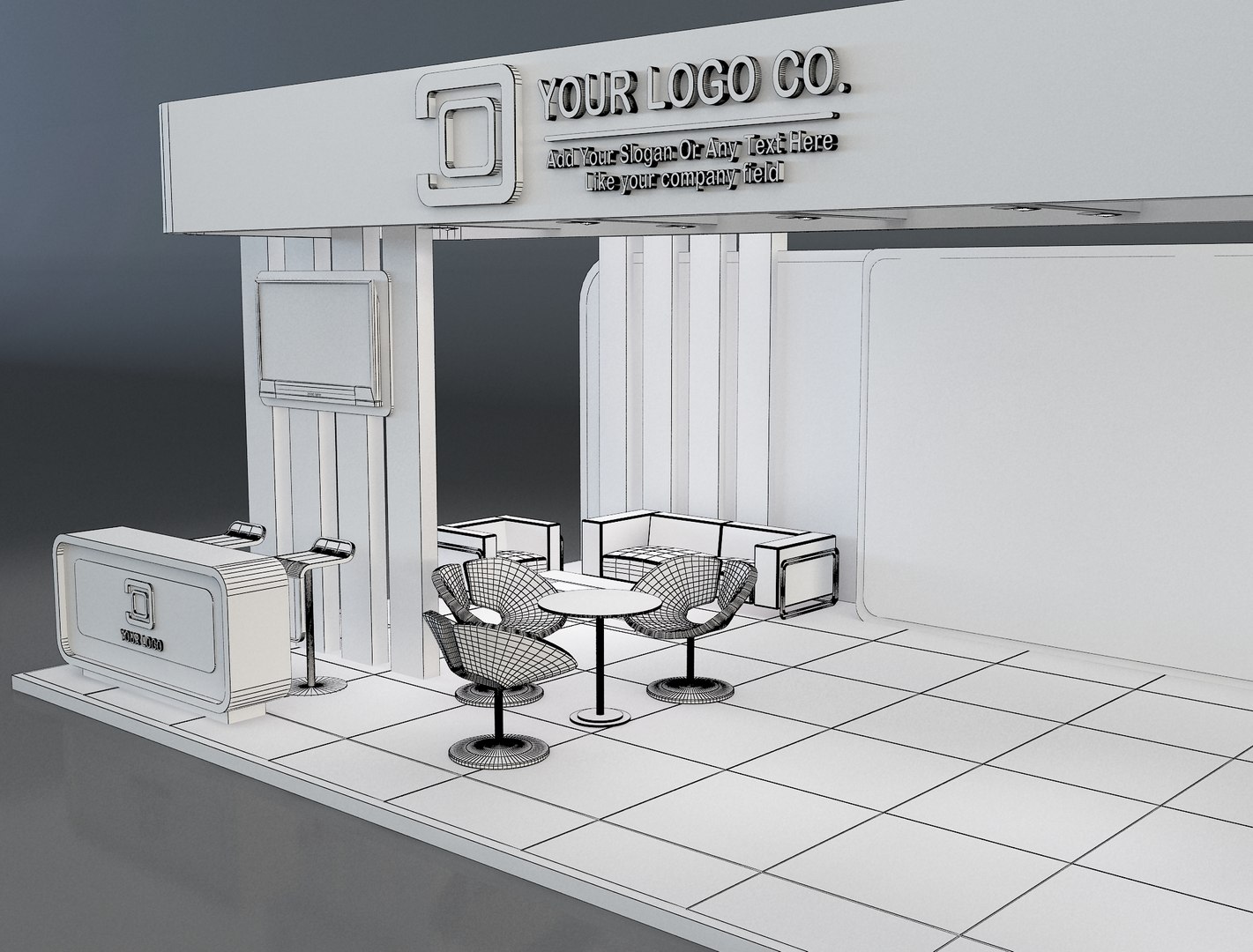 3D Model Booth Exhibition Stand A637a - TurboSquid 1998599