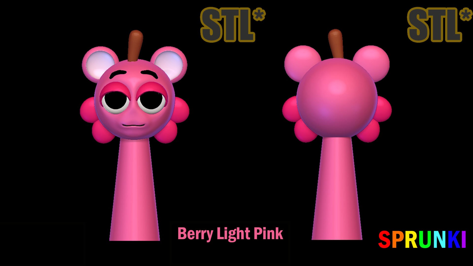 Sprunki Incredibox Berry Light Pink STL 3D Character Fanart 3D Model ...