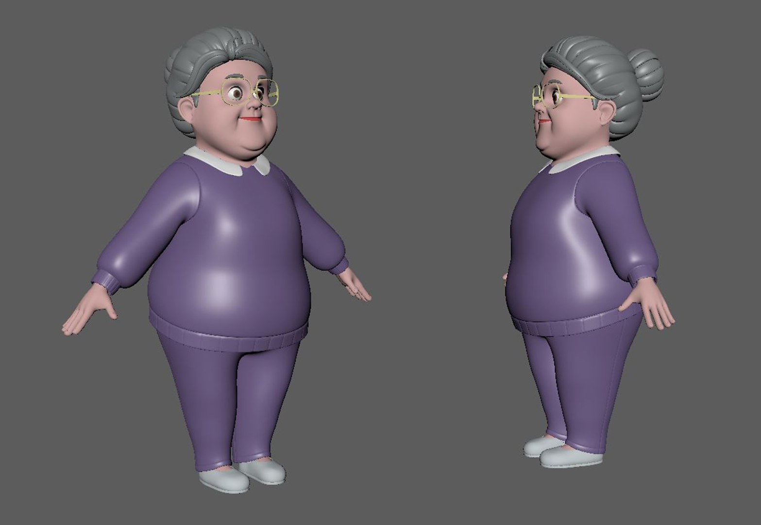 Cartoon Old Woman Model - TurboSquid 1772901