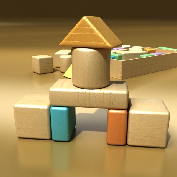 3ds max wood blocks