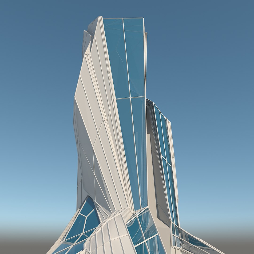 Deconstructivism Twin Skyscraper Tower 3D Model - TurboSquid 1881469