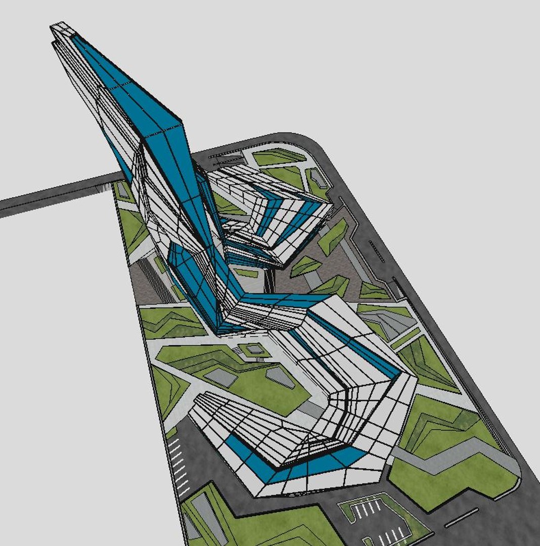 Deconstructivism Twin Skyscraper Tower 3D Model - TurboSquid 1881469