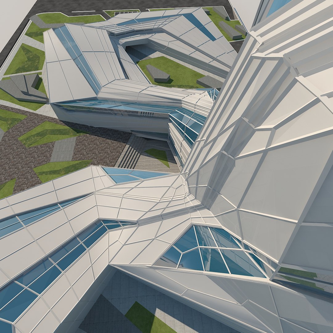 Deconstructivism Twin Skyscraper Tower 3D Model - TurboSquid 1881469
