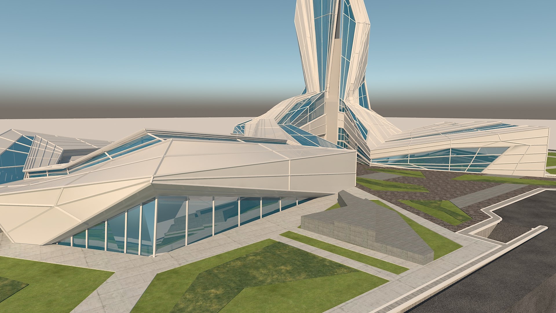 Deconstructivism Twin Skyscraper Tower 3D Model - TurboSquid 1881469