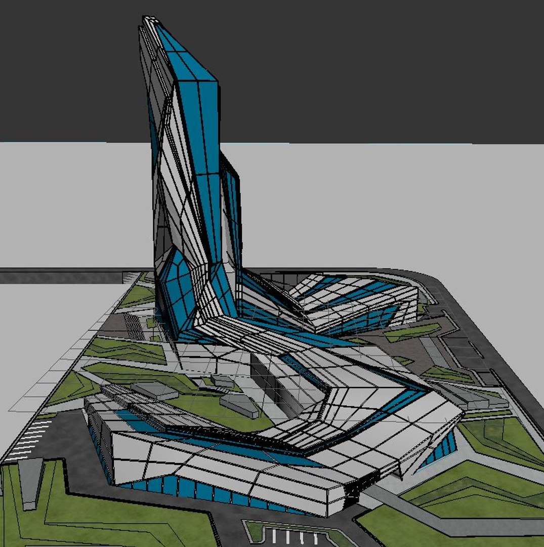 Deconstructivism Twin Skyscraper Tower 3D Model - TurboSquid 1881469