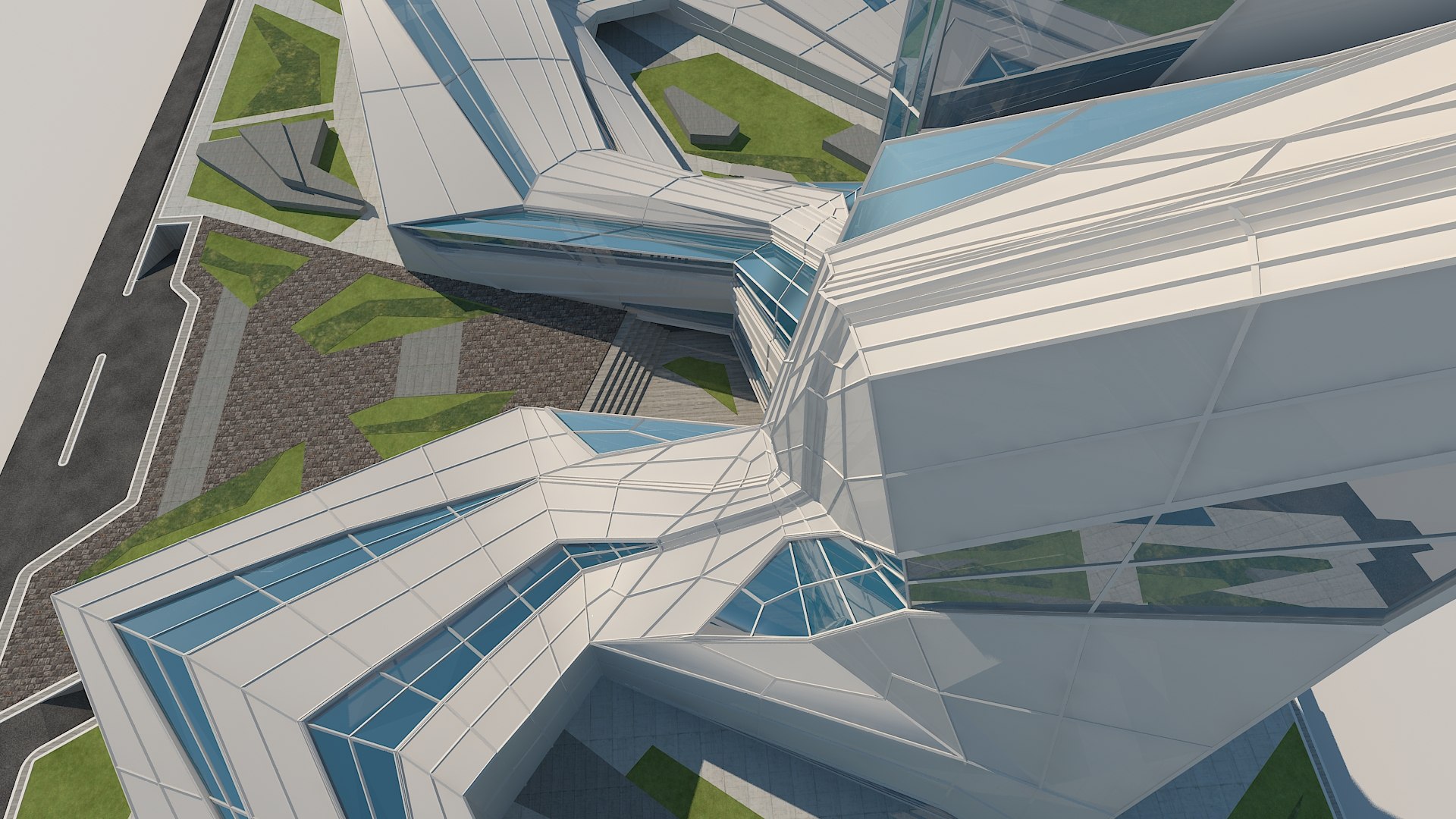 Deconstructivism Twin Skyscraper Tower 3D Model - TurboSquid 1881469