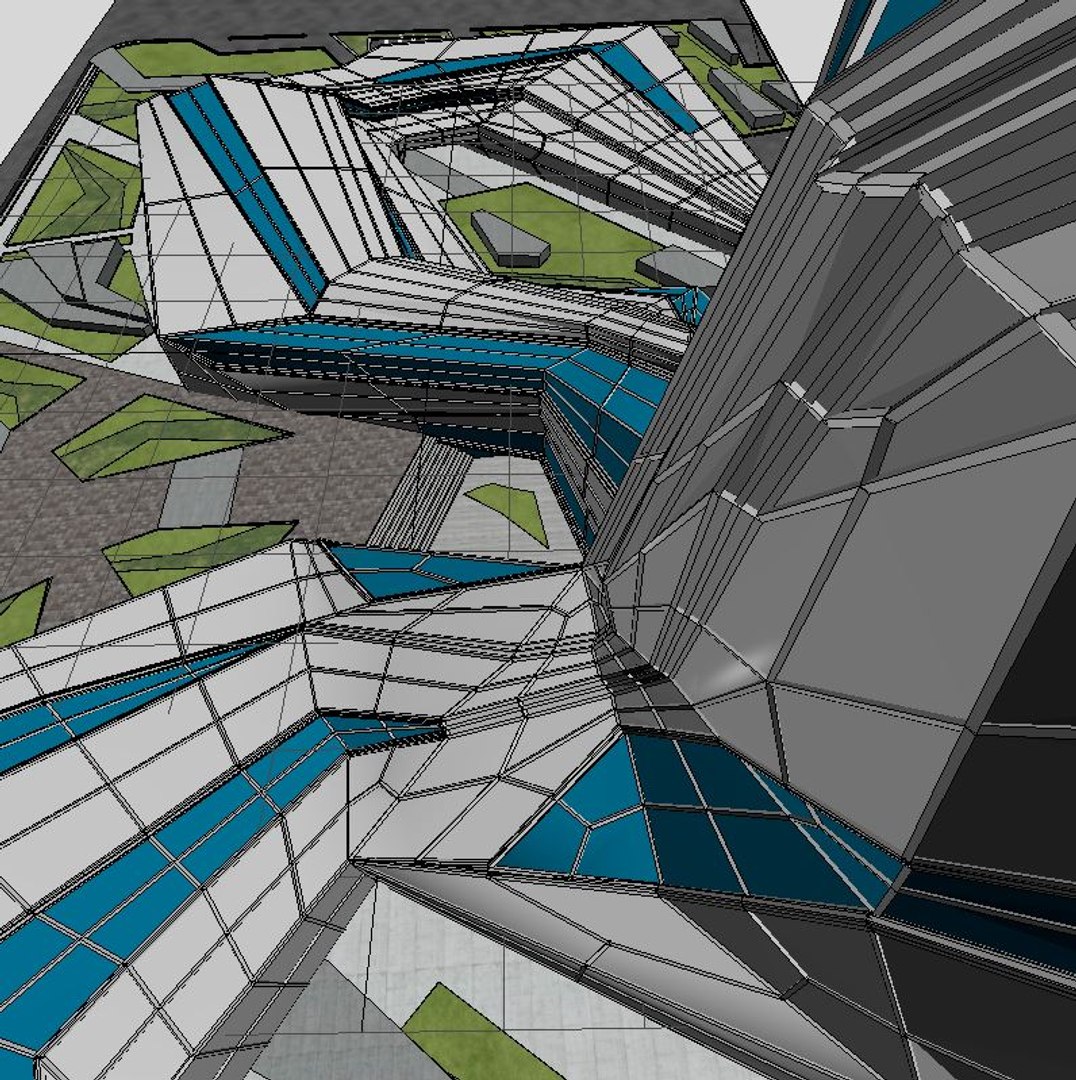 Deconstructivism Twin Skyscraper Tower 3D Model - TurboSquid 1881469
