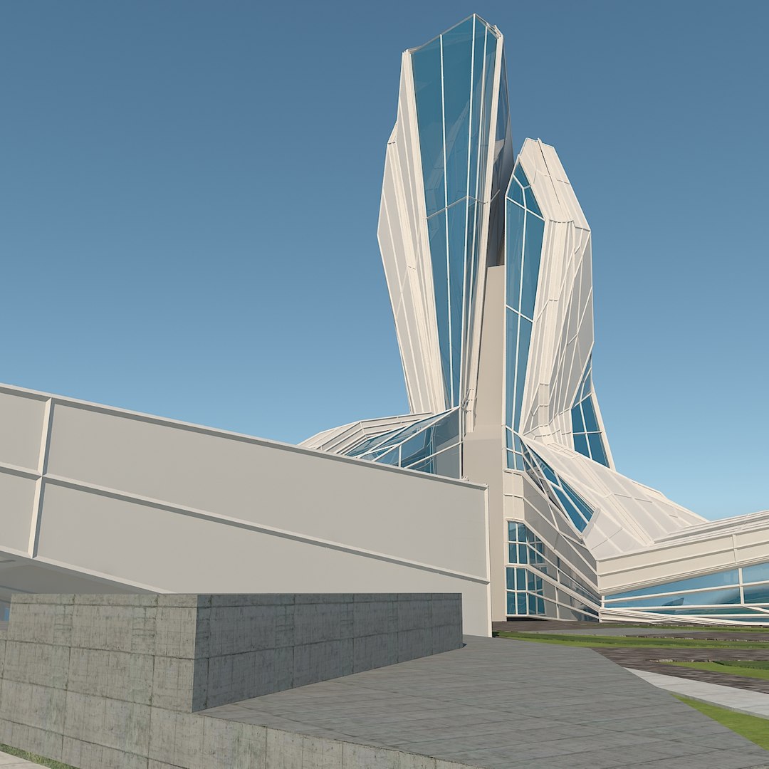 Deconstructivism Twin Skyscraper Tower 3D Model - TurboSquid 1881469
