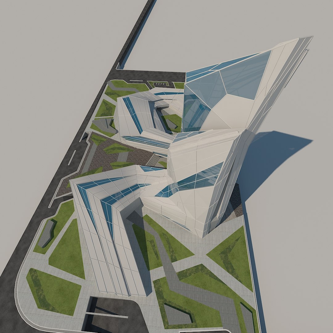 Deconstructivism Twin Skyscraper Tower 3D Model - TurboSquid 1881469