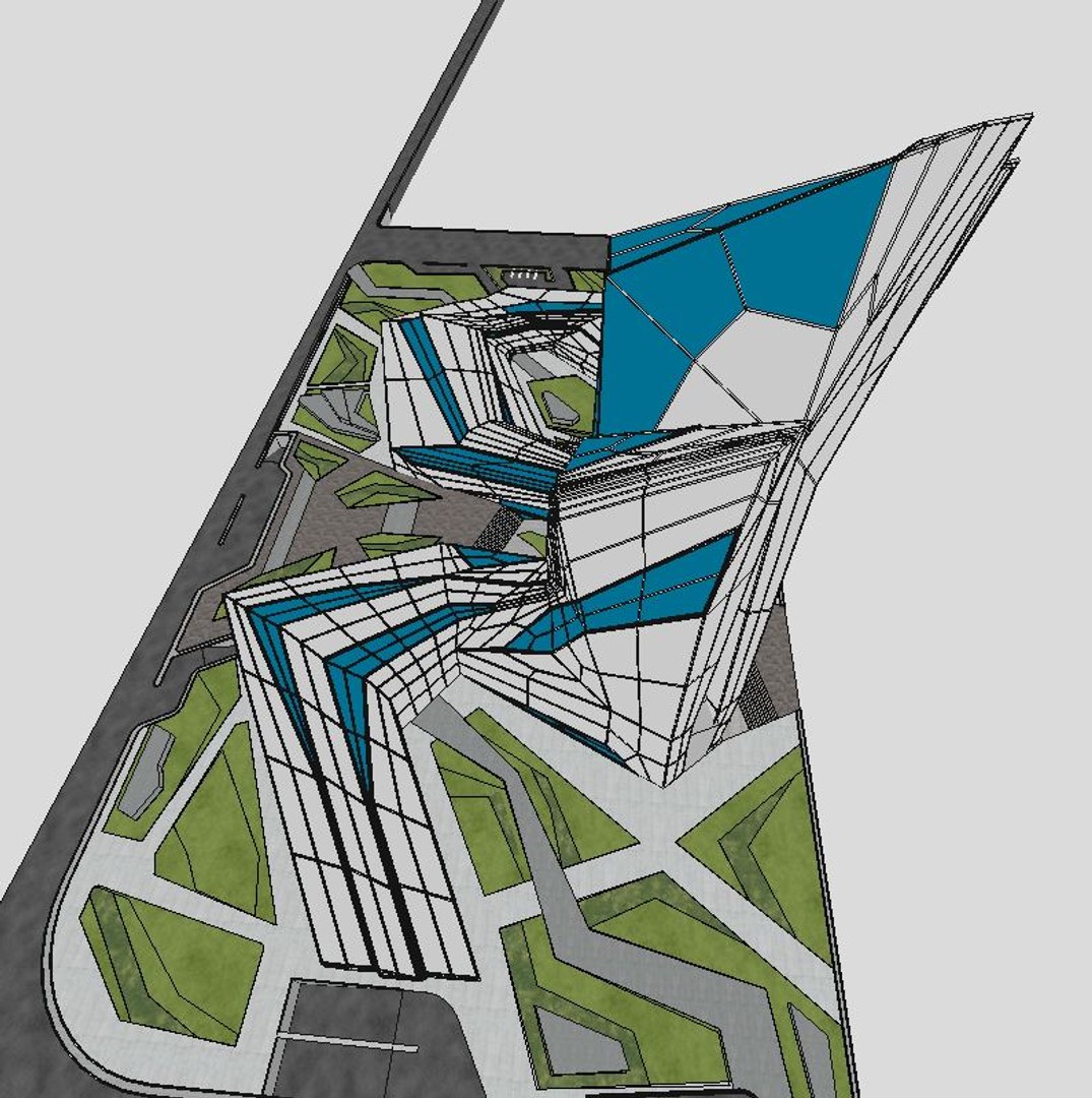 Deconstructivism Twin Skyscraper Tower 3D Model - TurboSquid 1881469