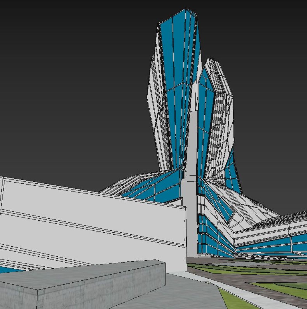 Deconstructivism Twin Skyscraper Tower 3D Model - TurboSquid 1881469
