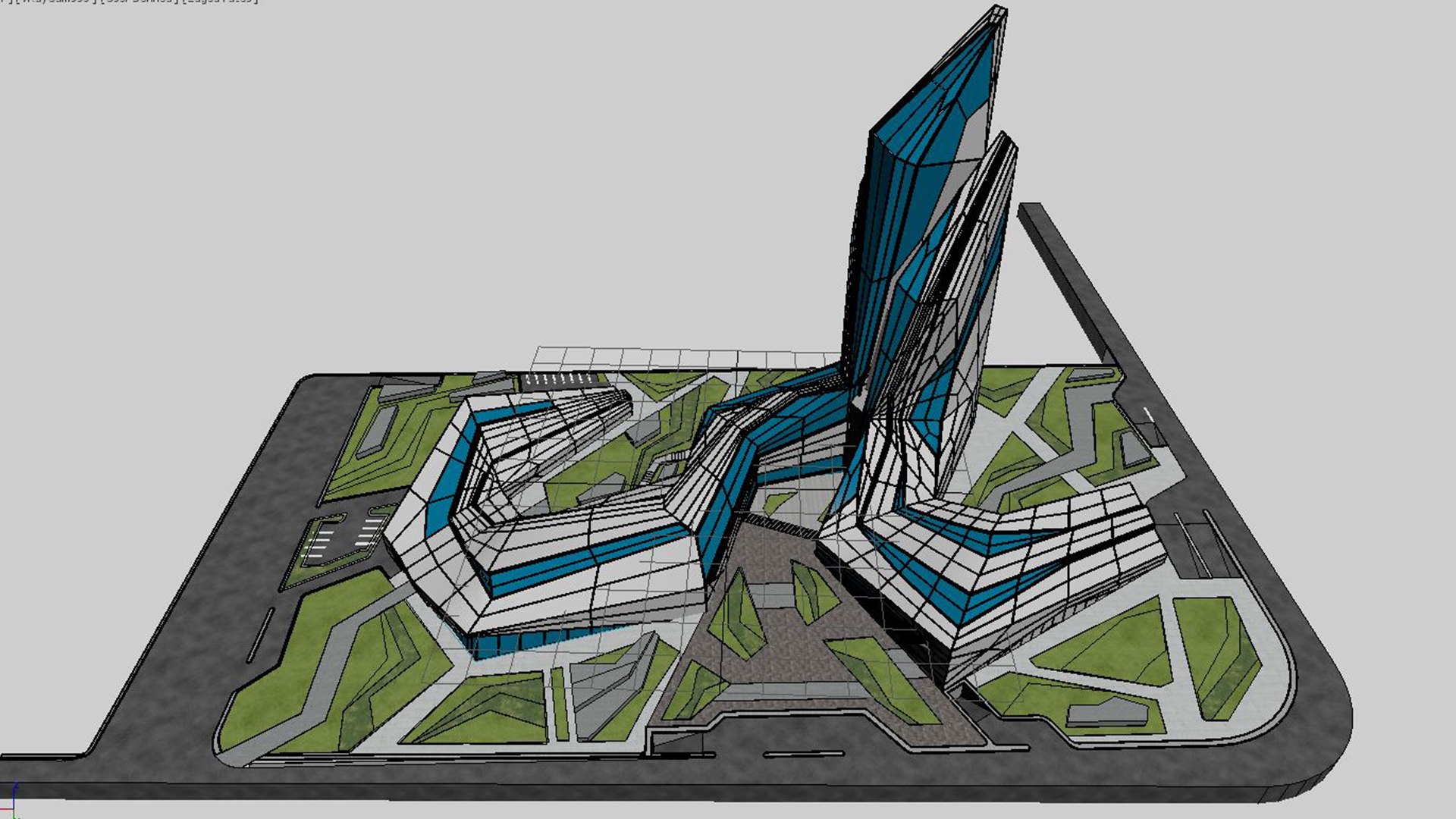 Deconstructivism Twin Skyscraper Tower 3D Model - TurboSquid 1881469