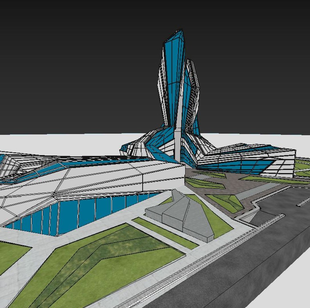 Deconstructivism Twin Skyscraper Tower 3D Model - TurboSquid 1881469