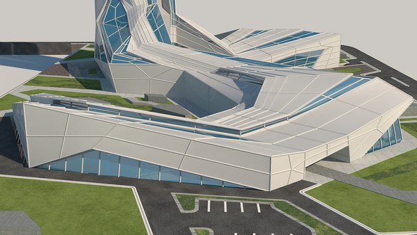 Deconstructivism Twin Skyscraper Tower 3D model - TurboSquid 1881469