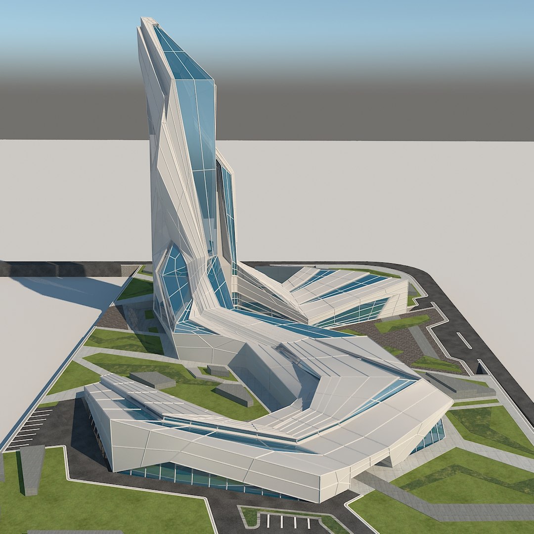 Deconstructivism Twin Skyscraper Tower 3D Model - TurboSquid 1881469
