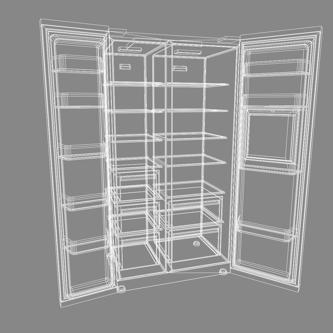 3d door refrigerator fridge model