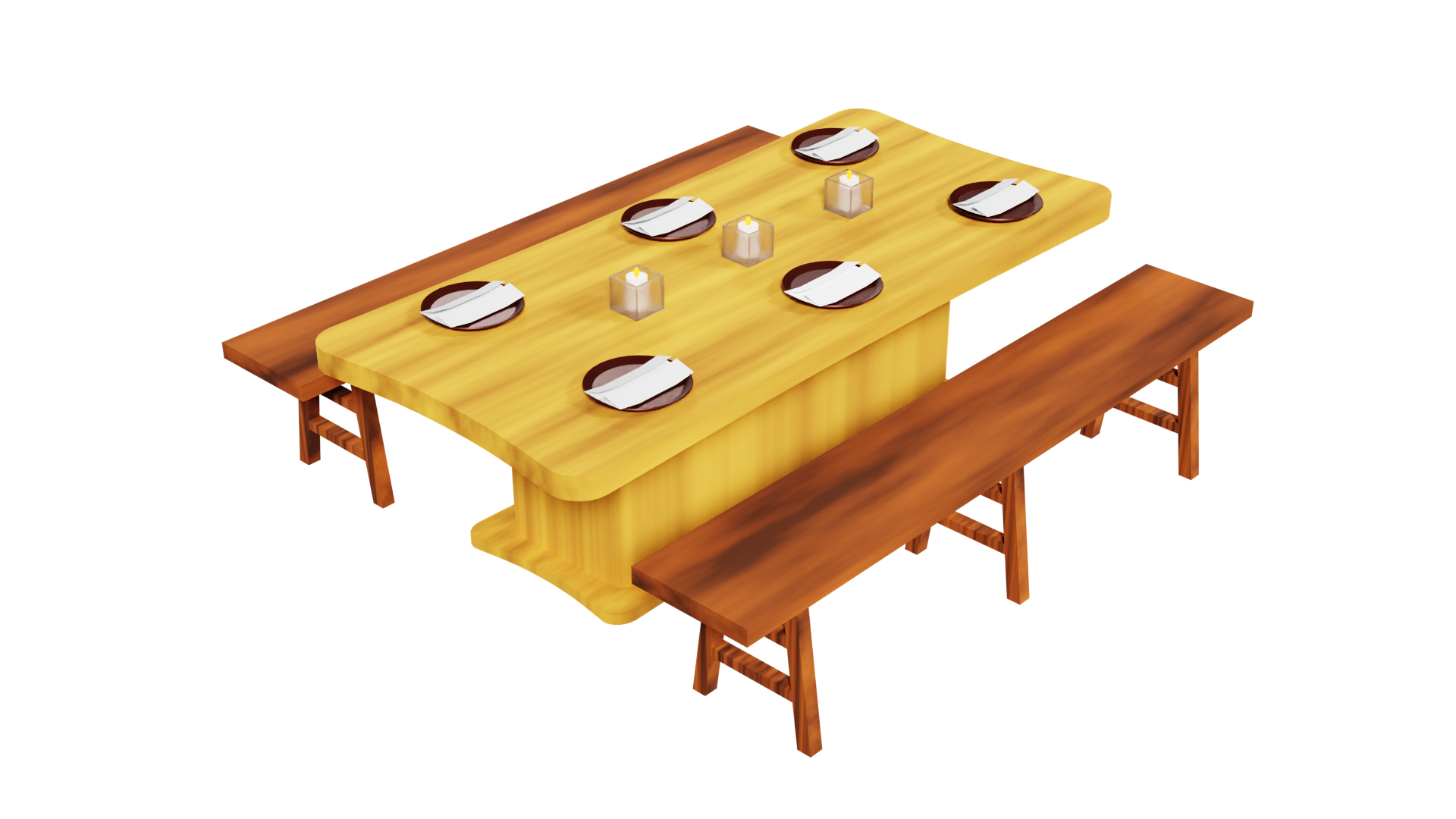 3D Table and Chair Restaurant Full Set2 model - TurboSquid 2106007