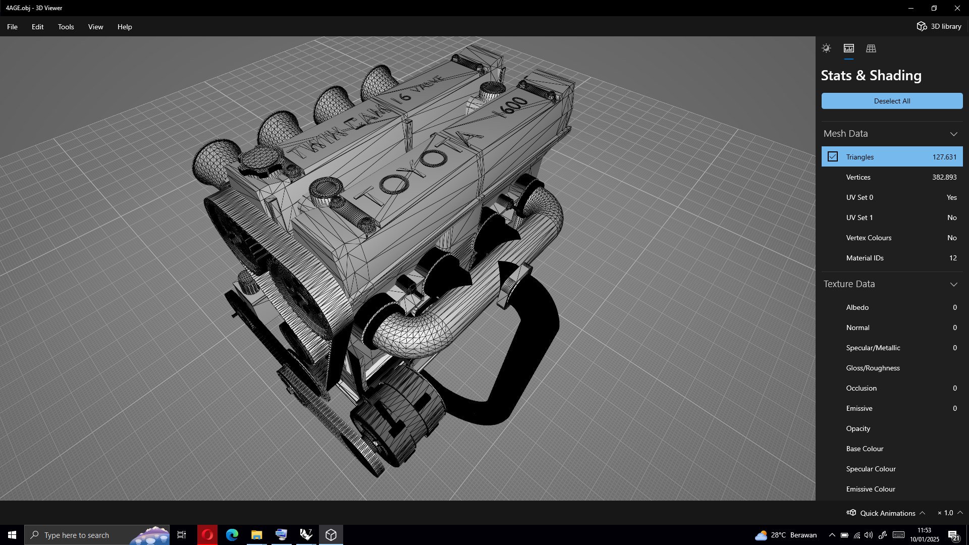 Toyota 4AGE Inline 4 Engine Model - TurboSquid 2337622